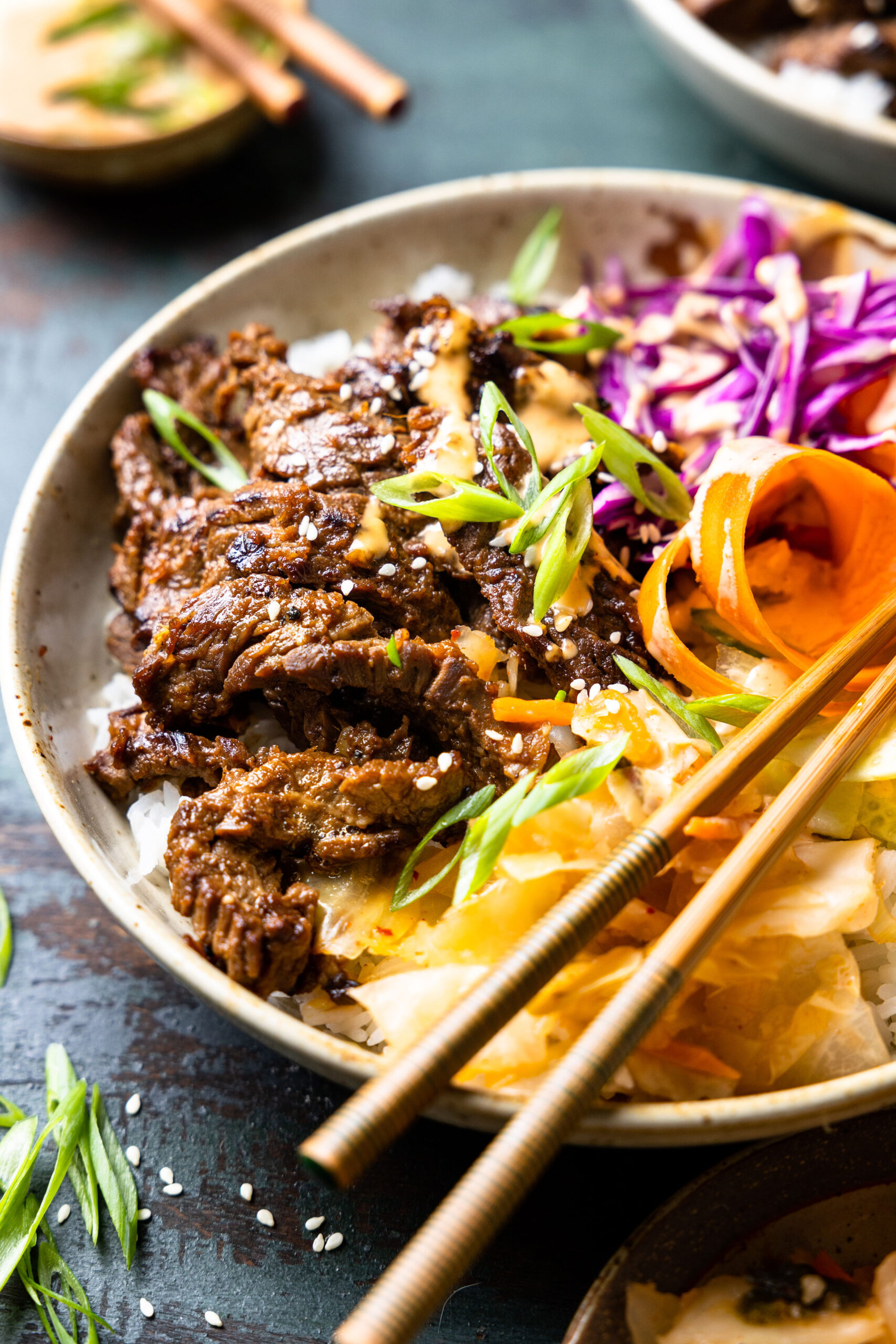 Korean Bulgogi Steak Bowl with Sweet & Spicy Red Pepper Aioli : Strauss ...
